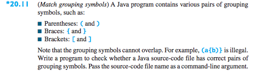 Solved A Java program contains various pairs of grouping | Chegg.com