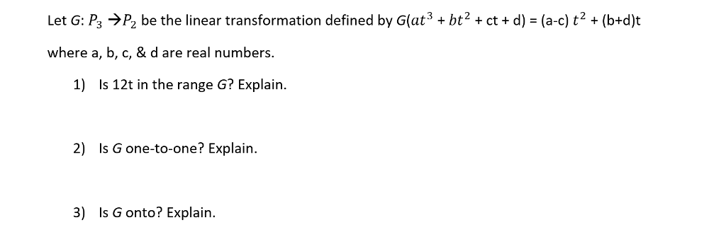 Solved Let G: Ps-r2 be the linear transformation defined by | Chegg.com