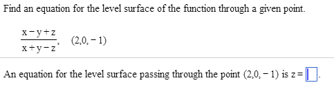 Solved Find an equation for the level surface of the | Chegg.com