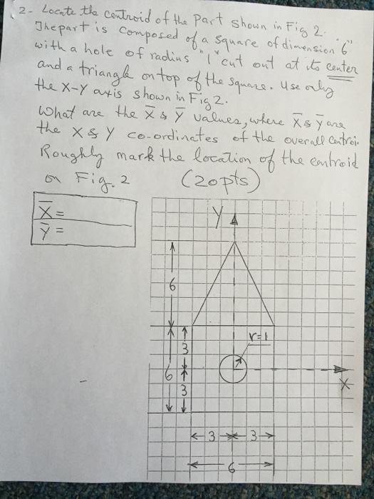 Solved Locate the centroid of the part shown in Fig. 2. The | Chegg.com