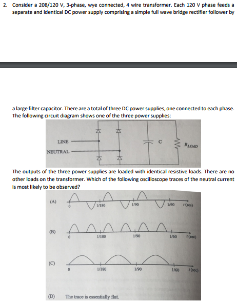Solved Consider a 208/120 V, 3-phase, wye connected, 4 wire | Chegg.com