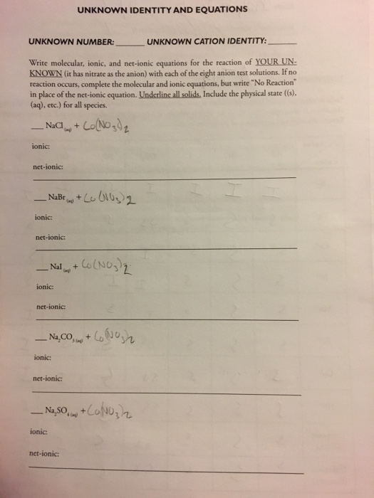 Solved Write Molecular Ionic And Net Ionic Equations For 7371