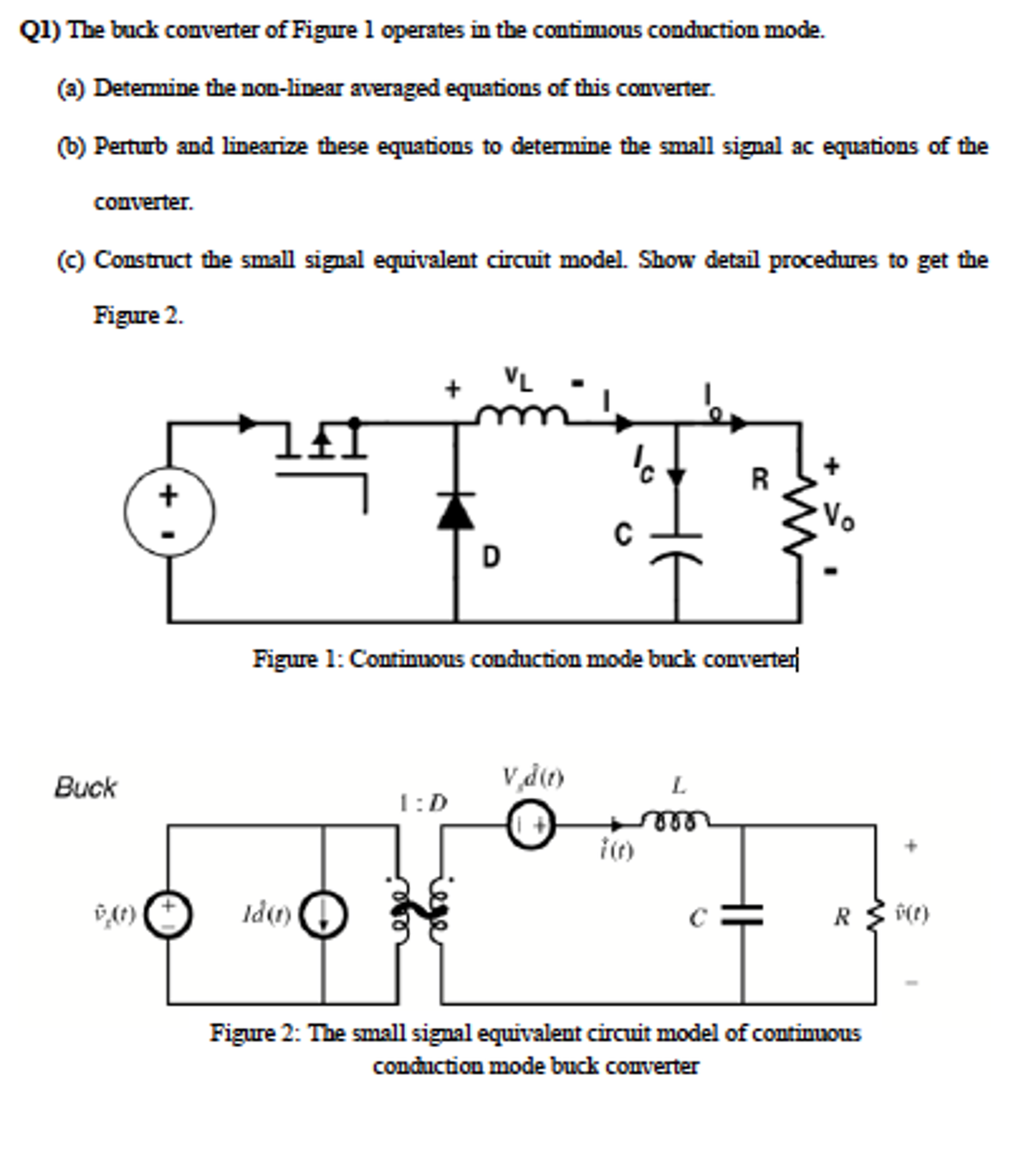 The buck converter of Figure 1 operates in the | Chegg.com