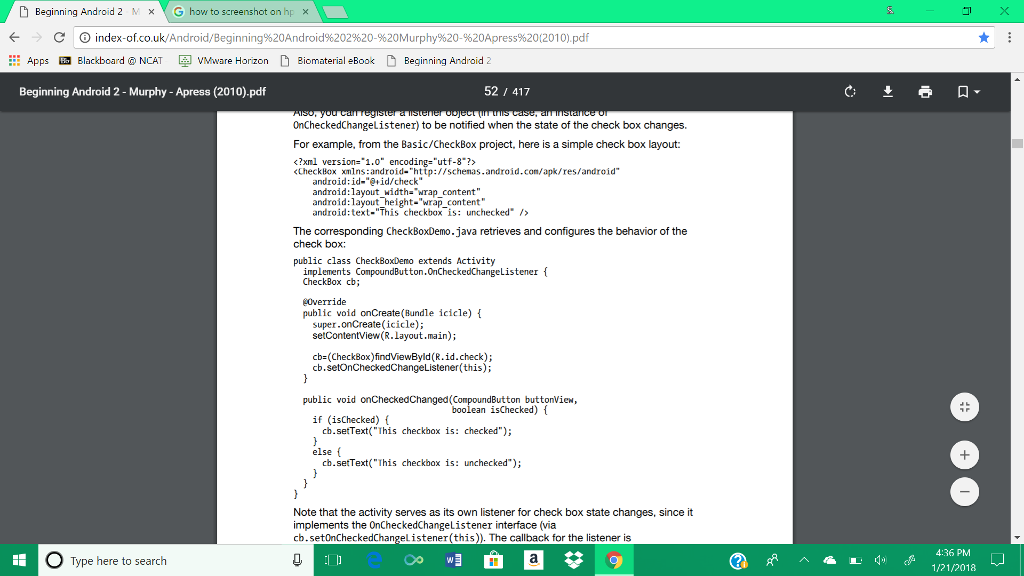 Solved D Beginning Android 2 N ×!G how to screenshot on hp ← | Chegg.com