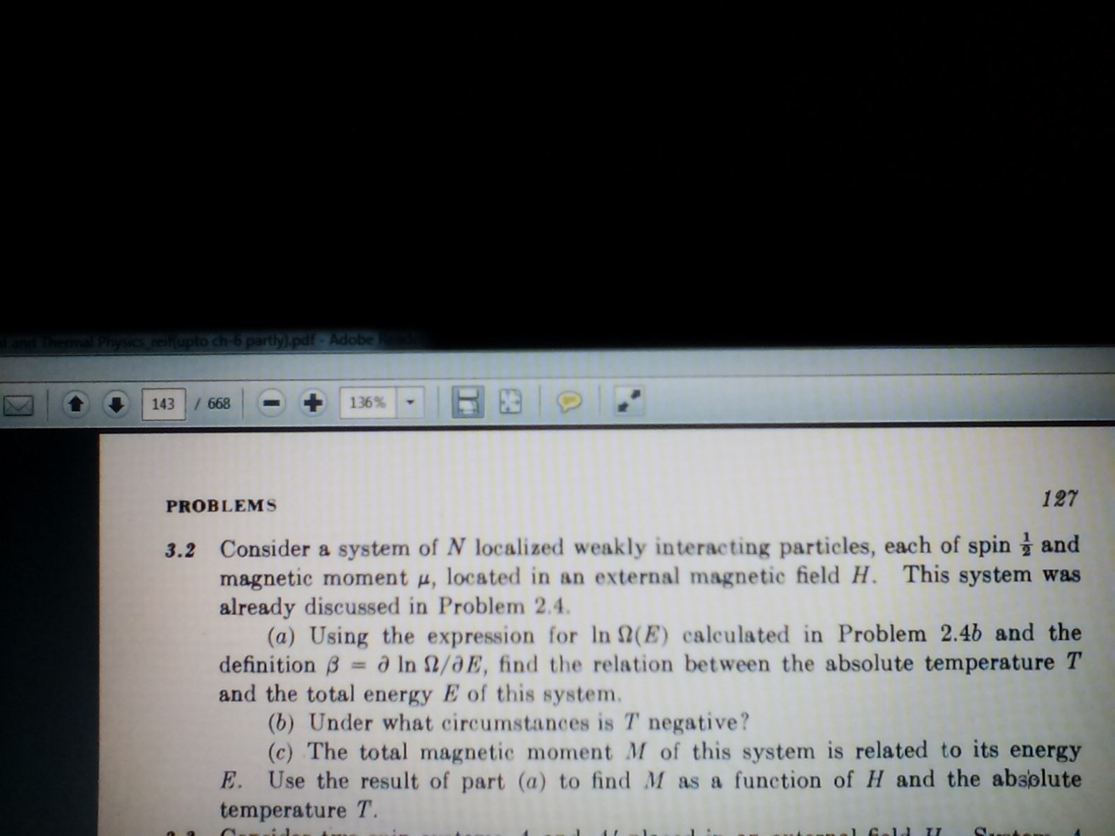 Solved Consider a system of N localized weakly interacting | Chegg.com