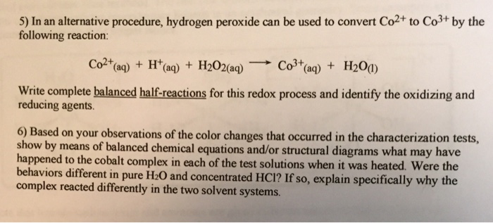 Solved In an alternative procedure, hydrogen peroxide can be | Chegg.com