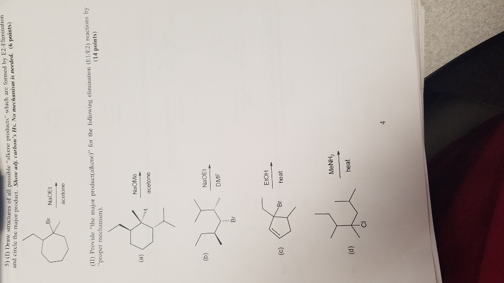 Solved Draw structures of all possible "alkene products" | Chegg.com