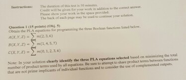 Solved Obtain the PLA equations for programming the three | Chegg.com