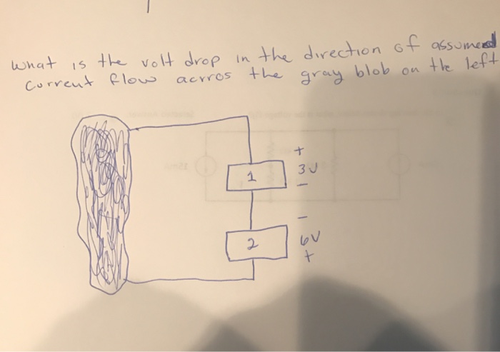 Solved What is the volt drop in the direction of assumed | Chegg.com