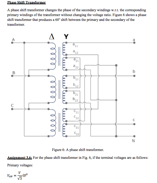 Solved A phase shift transformer changes the phase of the | Chegg.com