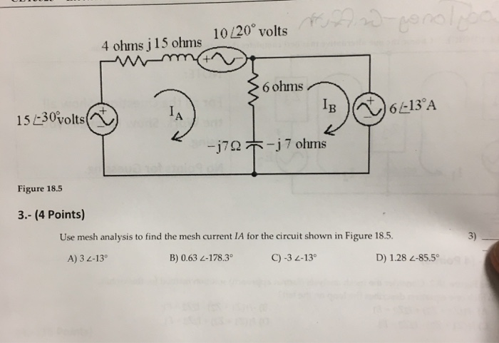 Solved Use mesh analysis to find the mesh current IA for | Chegg.com