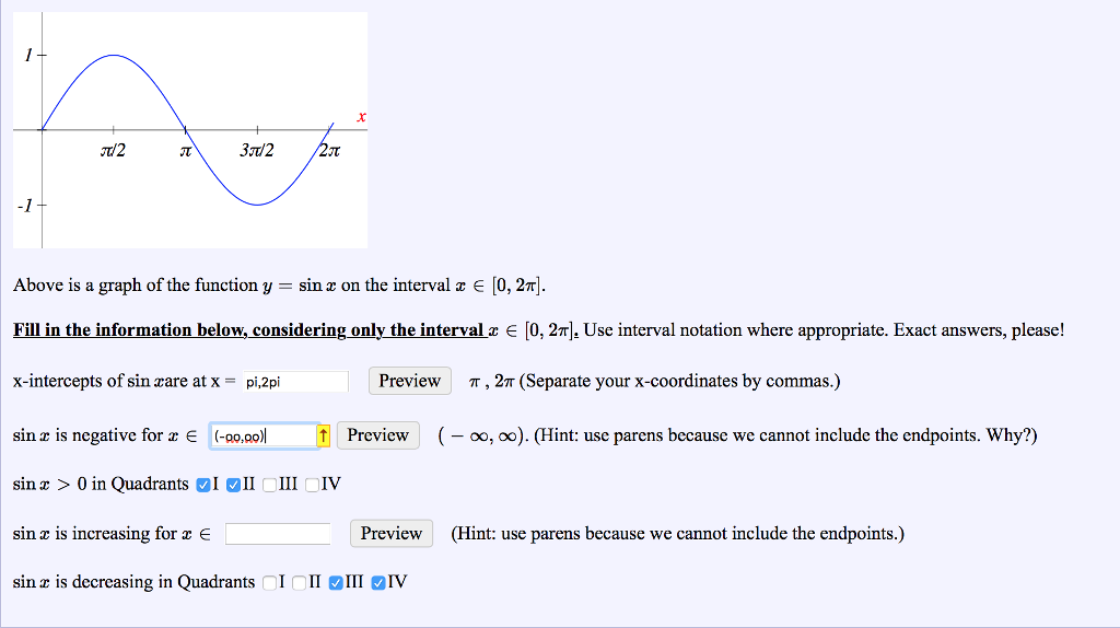 Solved t/2 -1 Above is a graph of the function y sinx on the | Chegg.com