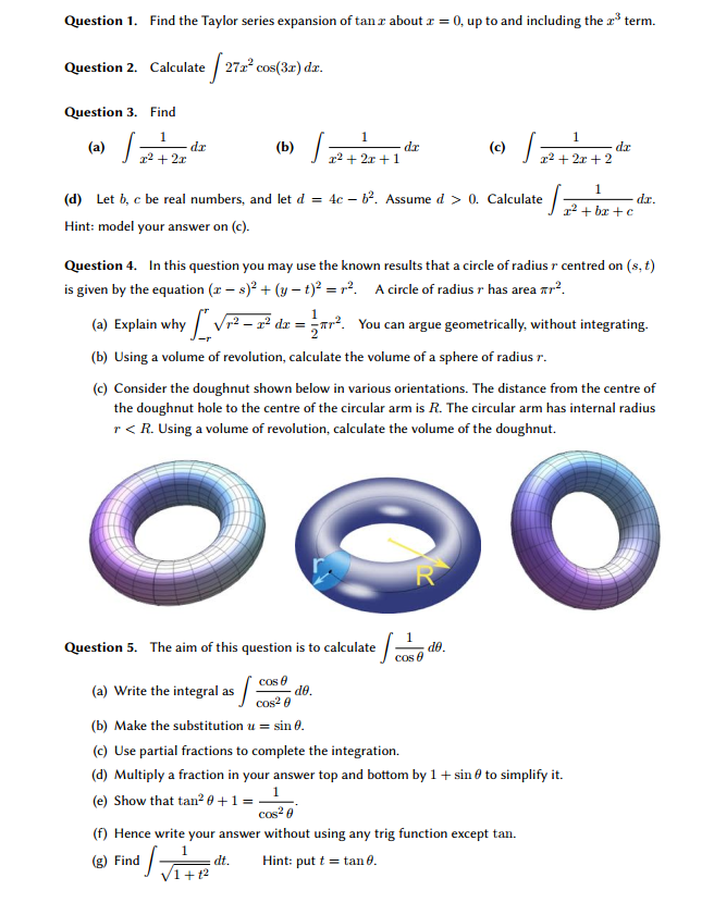 Solved Find the Taylor series expansion of tan x about x = | Chegg.com