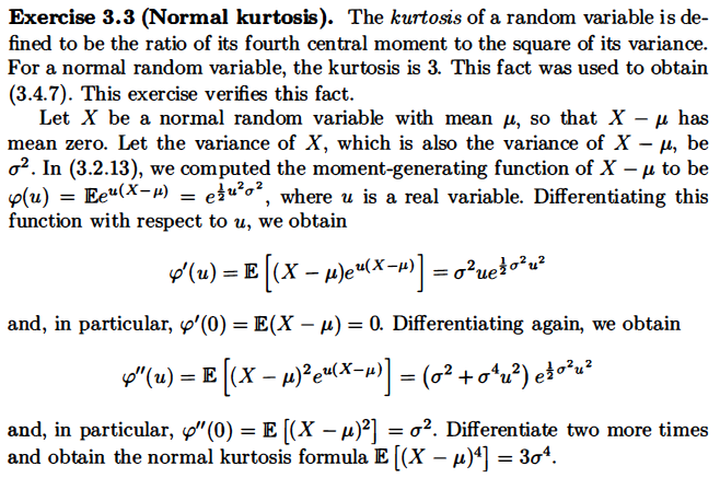 Solved Exercise 3.3 (Normal kurtosis). The kurtosis of a | Chegg.com