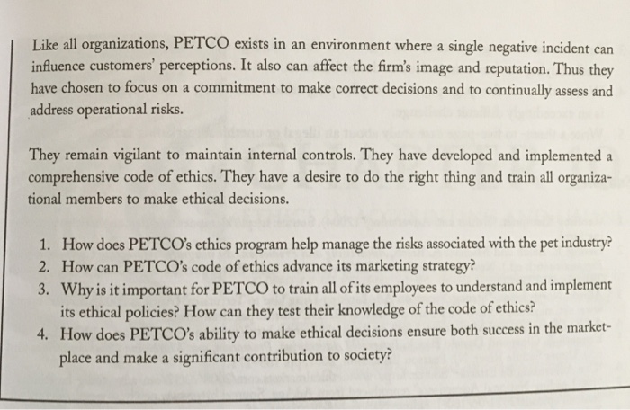 Solved CASE 9.4 PETCO PETCO is the number-two specialty pet | Chegg.com