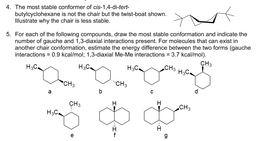 Solved 4. The most stable conformer of cis-1,4-di-tert- | Chegg.com
