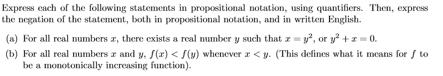 Solved Express each of the following statements in | Chegg.com