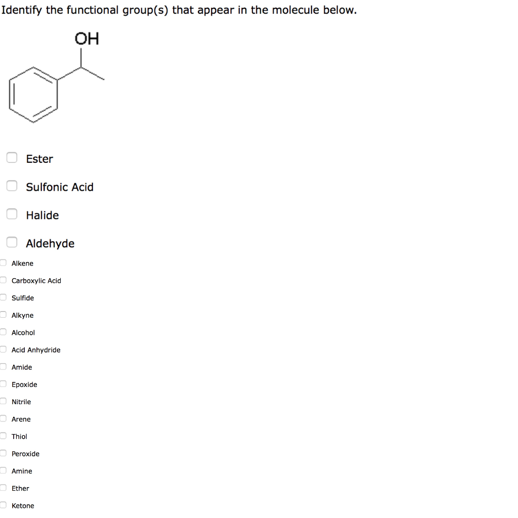 Solved Identify the functional group(s) that appear in the | Chegg.com