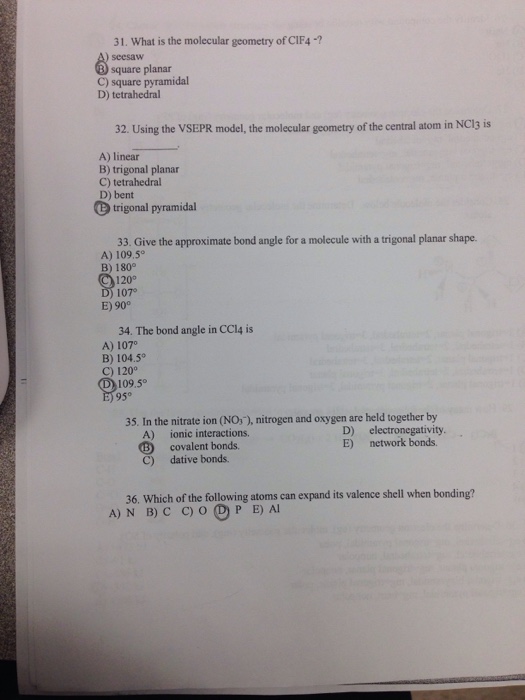 Solved What is the molecular geometry of CIF_4-? Using the | Chegg.com