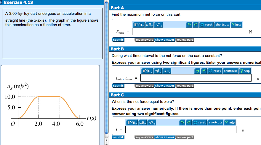 Solved A 3.00-kg toy cart undergoes an acceleration in a | Chegg.com