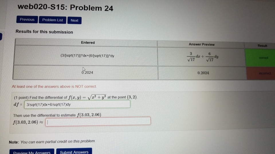 Solved web020-S15: Problem 24 Previous Problem List Next | Chegg.com