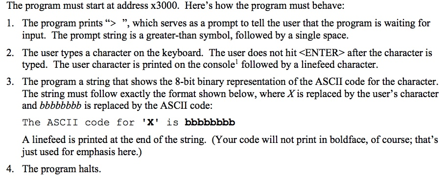 Solved Create the following in LC-3 assmebly language. DO | Chegg.com