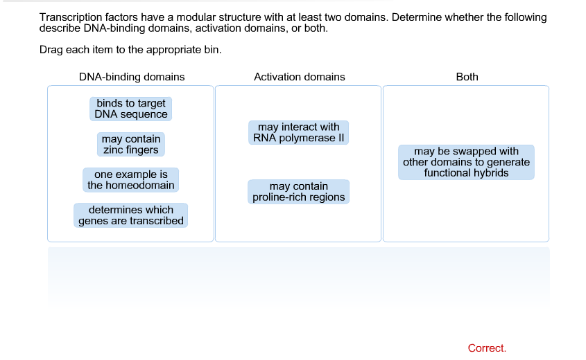 Solved Transcription factors have a modular structure with | Chegg.com