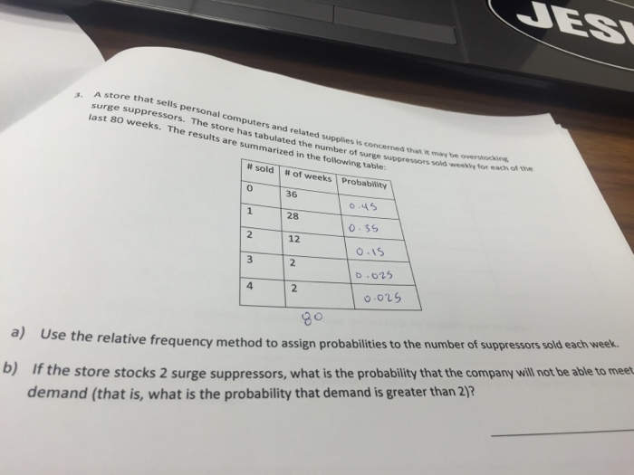 Solved Use the relative frequency method to assign | Chegg.com