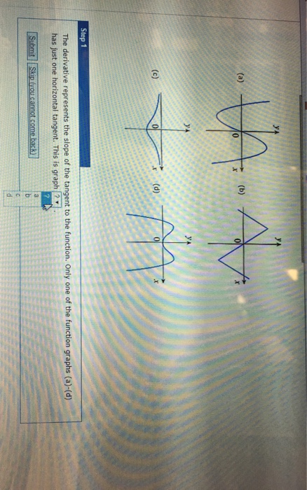 Solved Tutorial Exercise The Graphs Of Four Derivatives Are