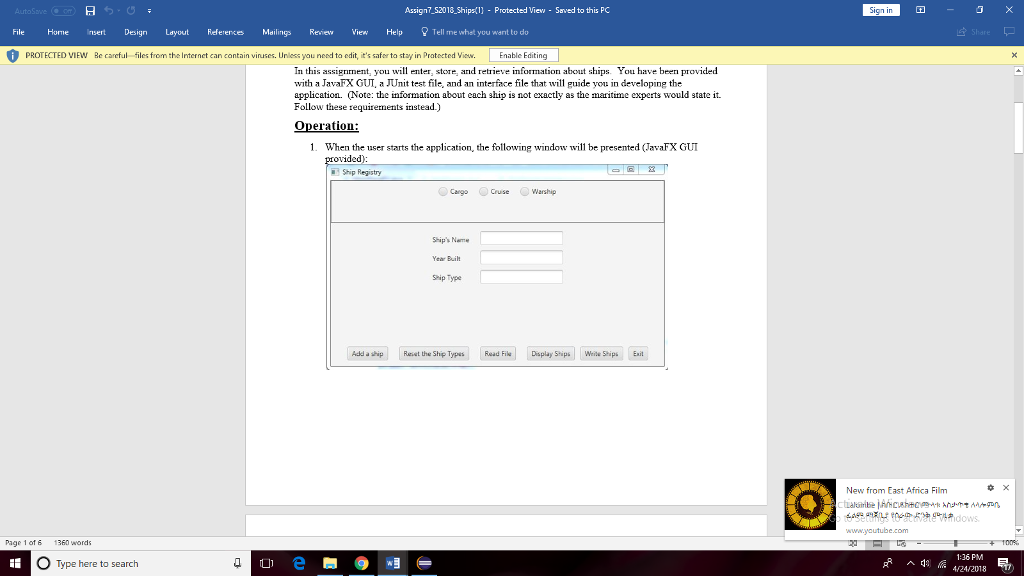 Assignment 7 – Ship Registry CMSC203 | Chegg.com