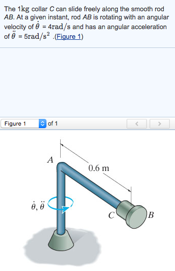 Solved 1)Determine the normal force of rod AB on the collar | Chegg.com