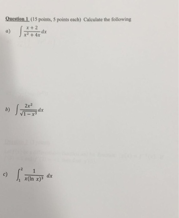 Solved Calculate the following integral x + 2/x^2 + 4x dx | Chegg.com