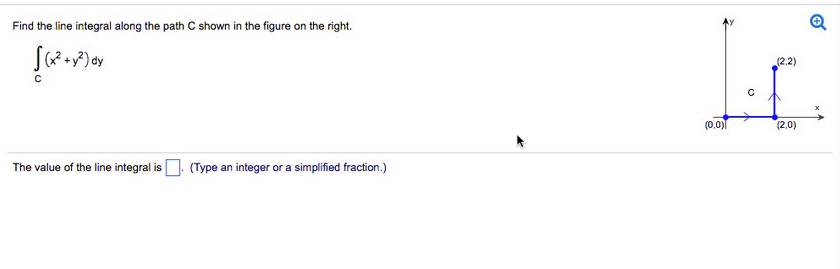 Solved Find the line integral along the path C shown in the | Chegg.com