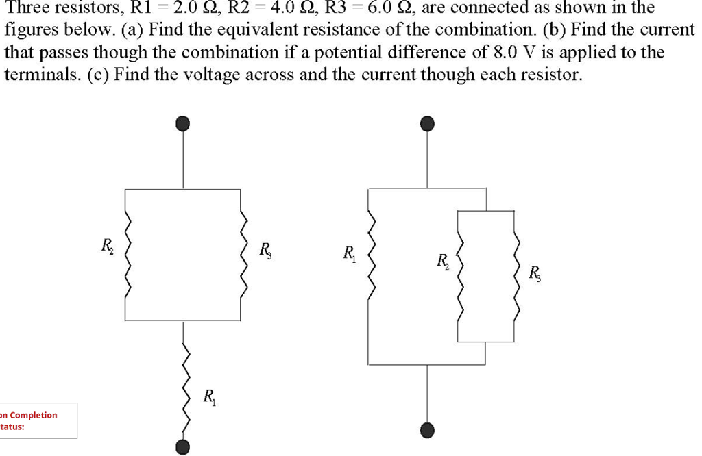 Solved These resistors, R=1 ohm, R2= 4.0 ohm, R3= 6.0 ohm | Chegg.com
