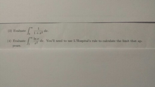 Solved Evaluate integral^infinity_0 1/1 + x^2 dx. Evaluate | Chegg.com