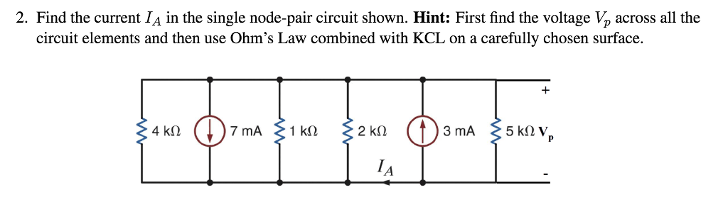 Solved Find the current I_a in the single node-pair circuit | Chegg.com