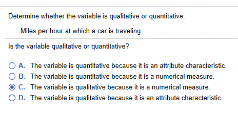 Solved Determine whether the variable is qualitative or | Chegg.com