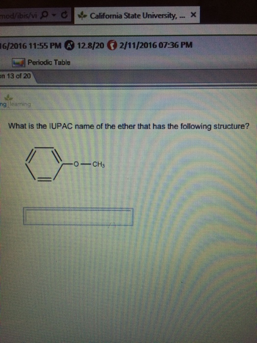Solved What is the IUPAC name of the ether that has the | Chegg.com