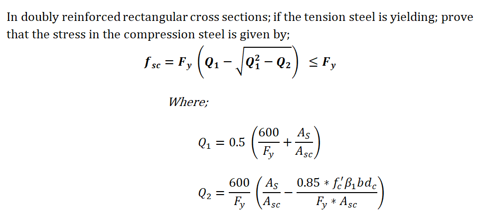 In doubly reinforced rectangular cross sections; if | Chegg.com