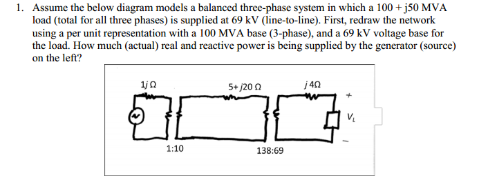 Solved 1. Assume the below diagram models a balanced | Chegg.com