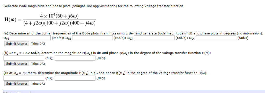 Solved Generate Bode magnitude and phase plots | Chegg.com