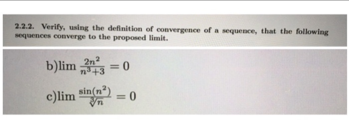 Solved Verify, using the definition of convergence of a | Chegg.com