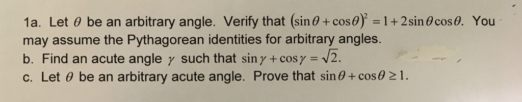 Solved Let theta be an arbitrary angle. Verify that (sin | Chegg.com