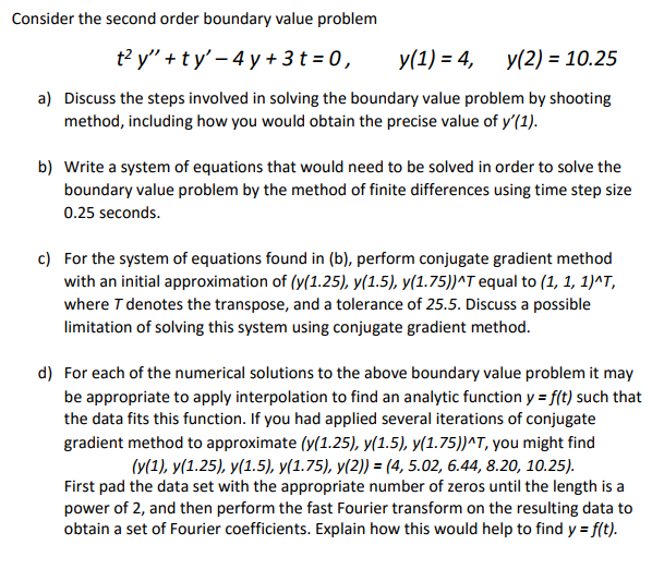 Solved Consider The Second Order Boundary Value Problem Py