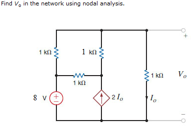 Solved Find V0 in the network using nodal analysis. | Chegg.com