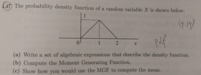 Solved (47) The probability density function of a random | Chegg.com