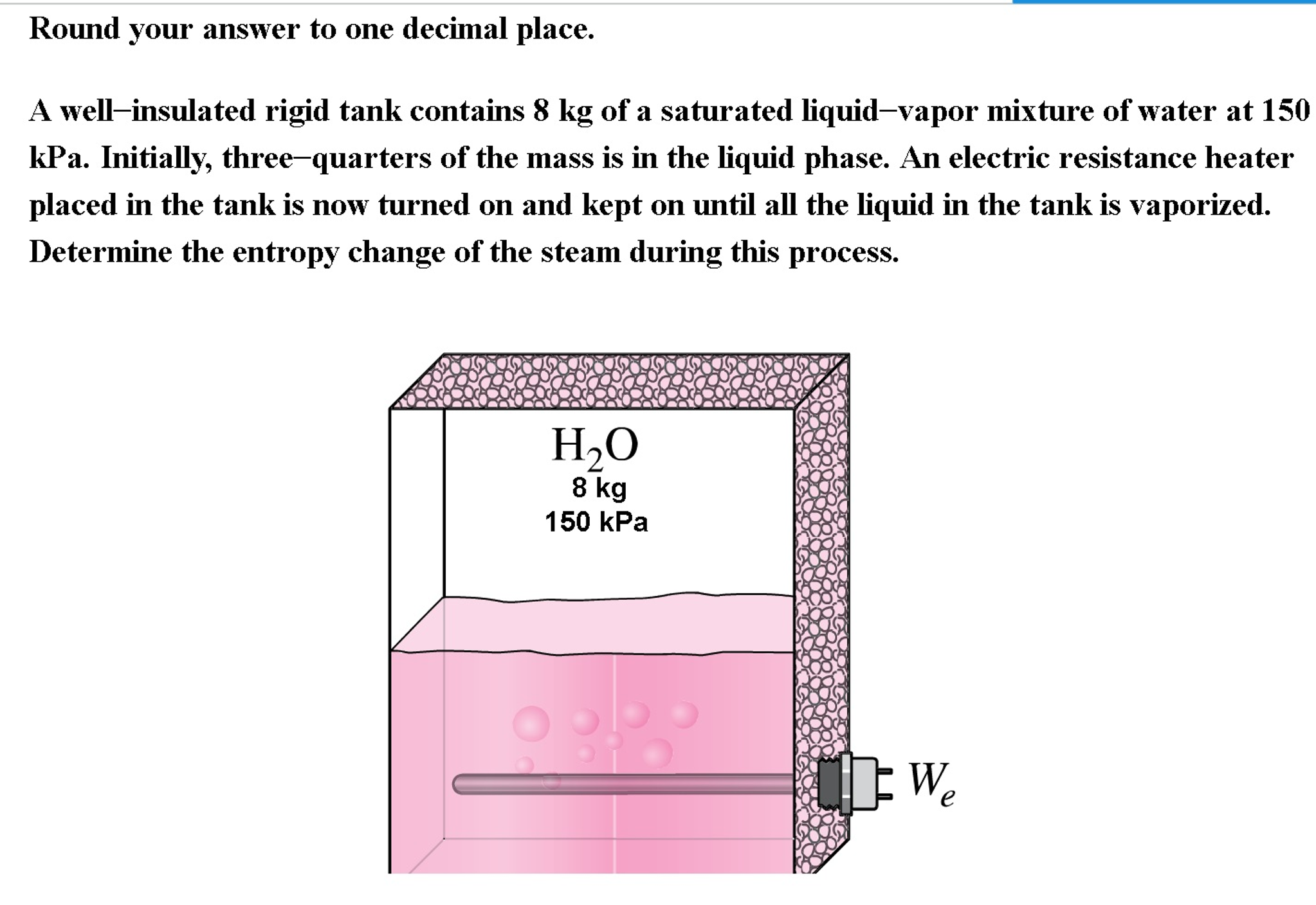 Solved A well-insulated rigid tank contains 8 kg of a | Chegg.com