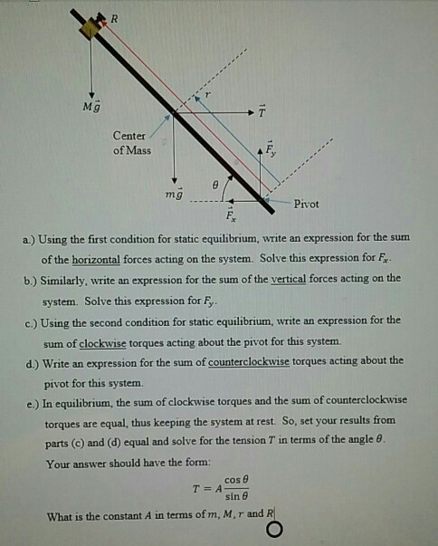 Solved Static equilibrium problem! | Chegg.com