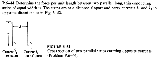 Solved P.6-44 Determine the force per unit length between | Chegg.com
