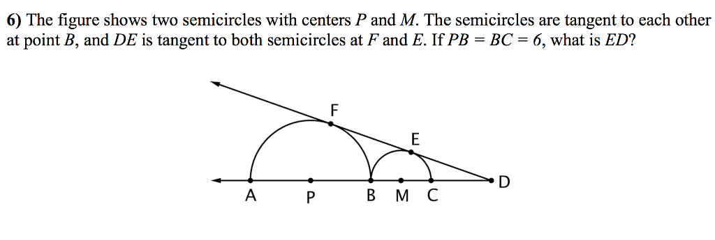Solved 6) The figure shows two semicircles with centers P | Chegg.com